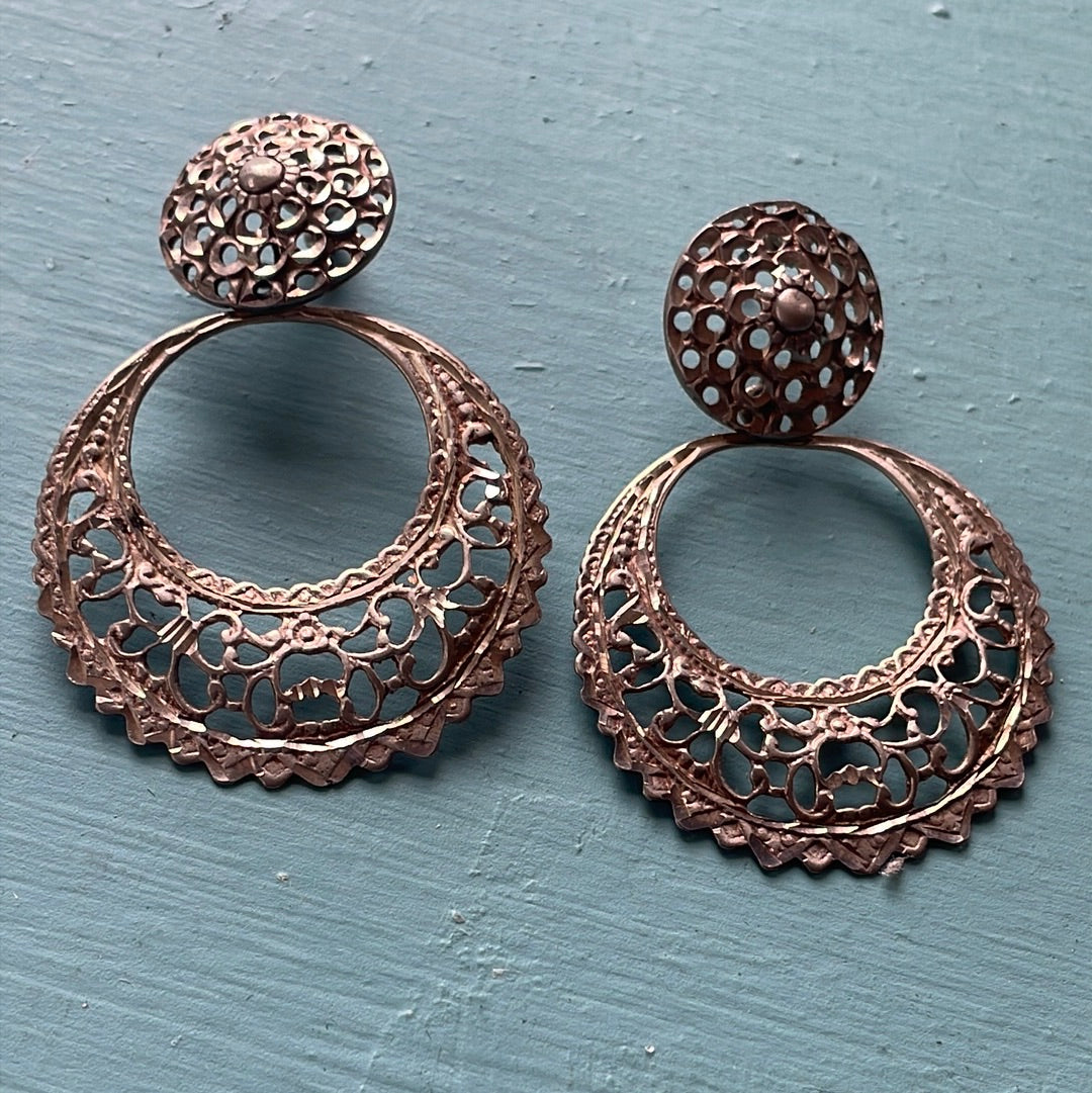 Filigree Earrings - Sterling Silver - Vintage – Vintage Paris Jewelry