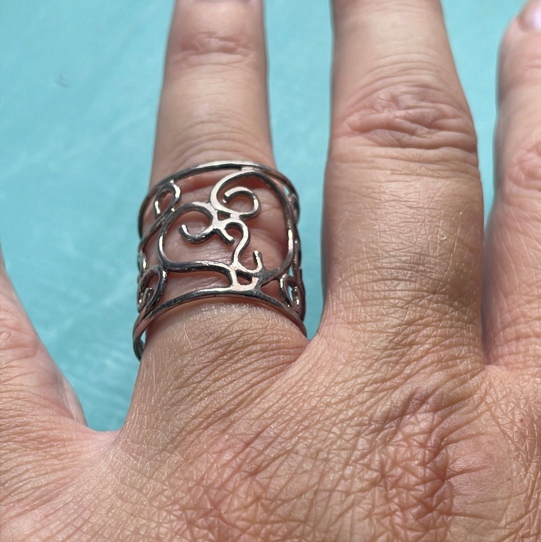 Swirling Ring - Ornate Design - Sterling Silver - Vintage – Vintage ...