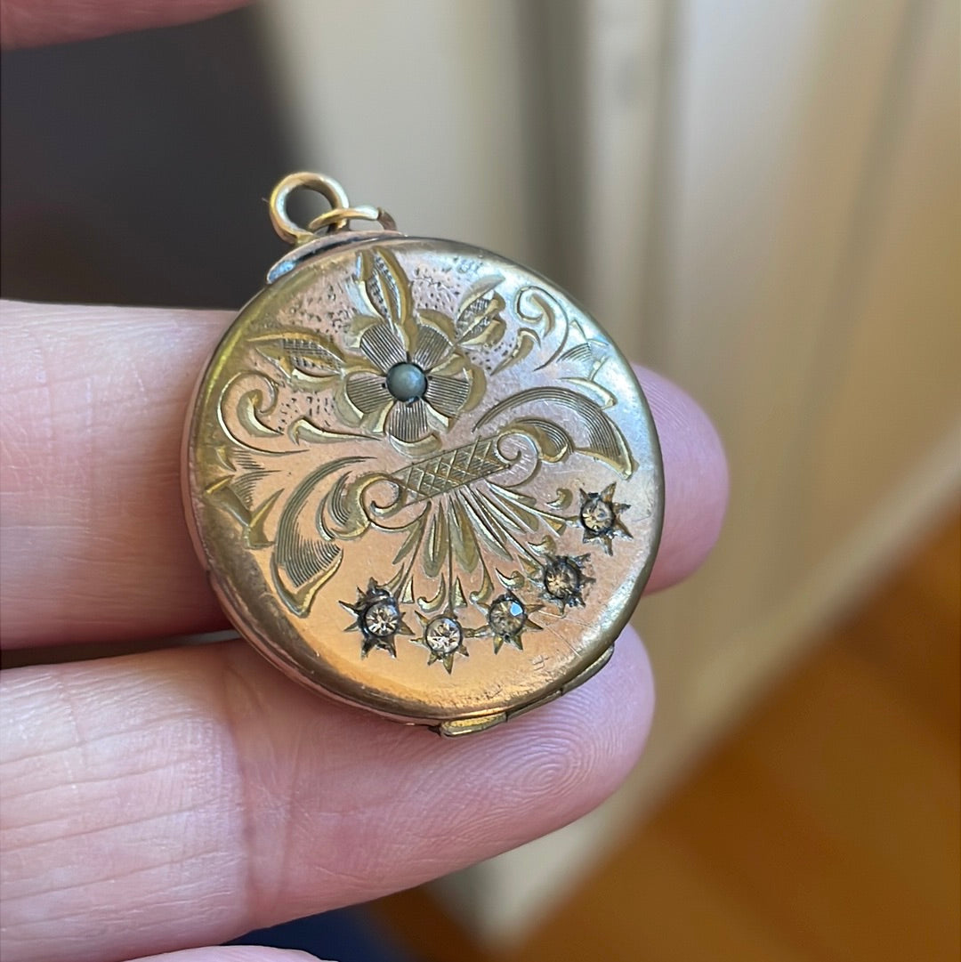 Floral Star Locket - Gold Filled - Antique – Vintage Paris Jewelry