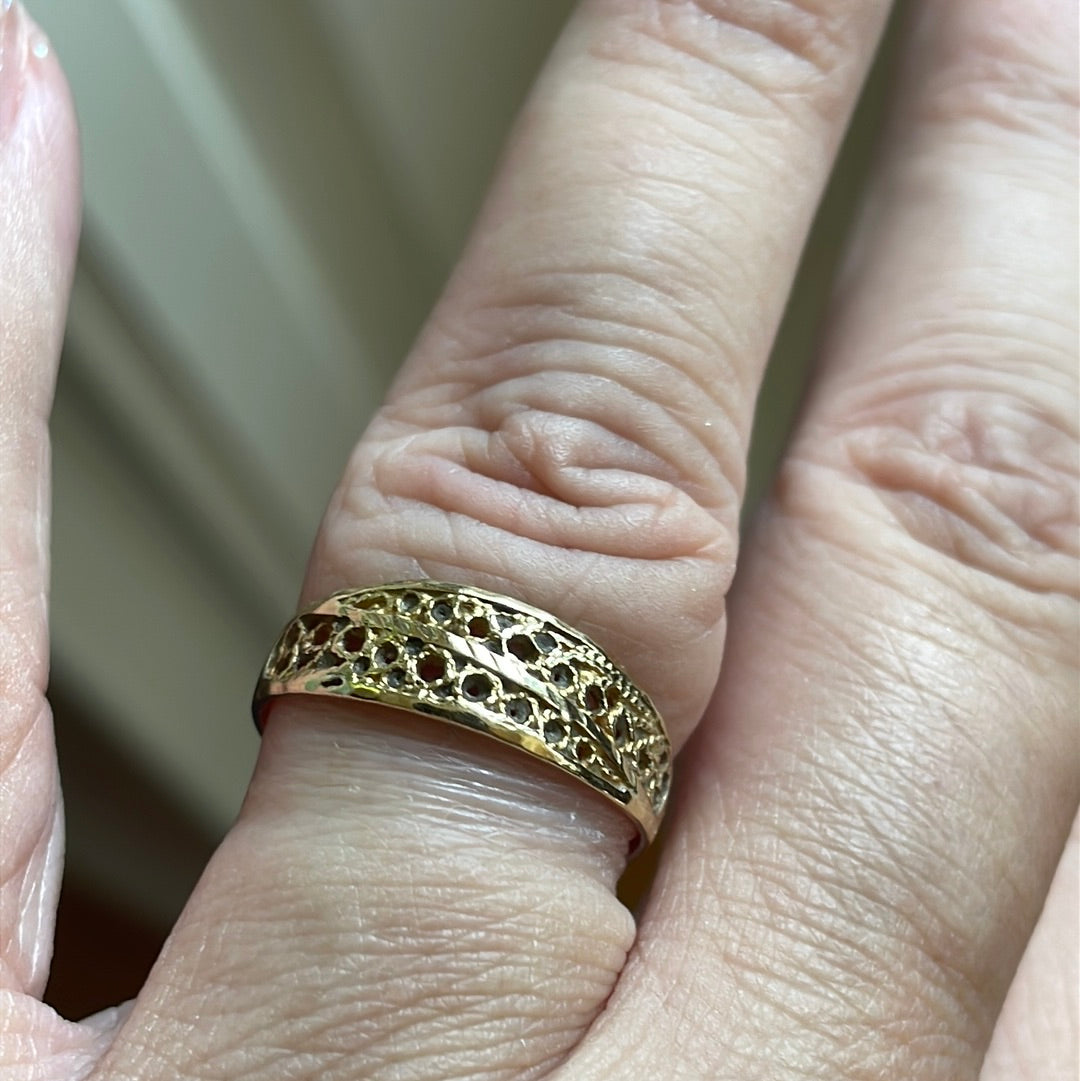 Filigree Band - 10k Gold - Vintage – Vintage Paris Jewelry