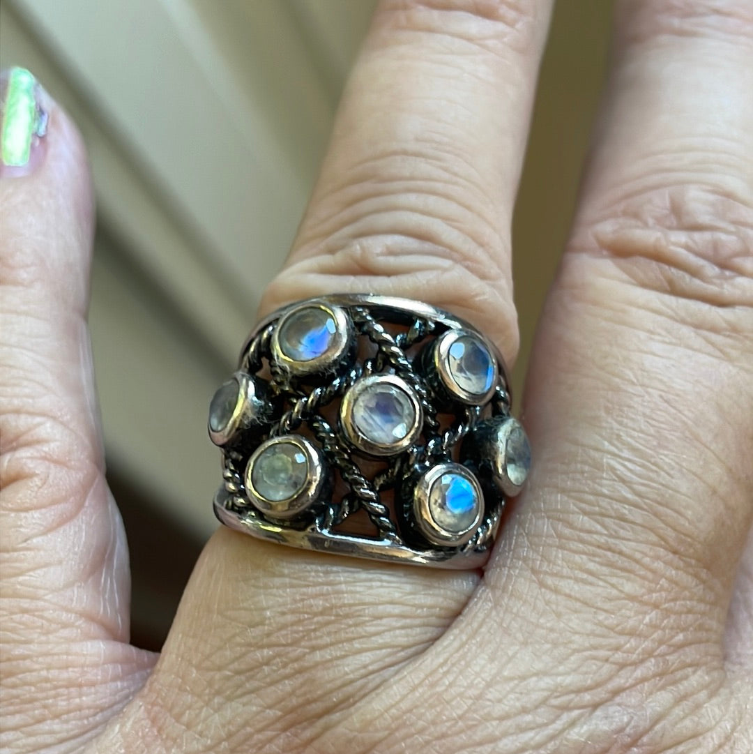 Moonstone Ring - Sterling Silver - Vintage – Vintage Paris Jewelry