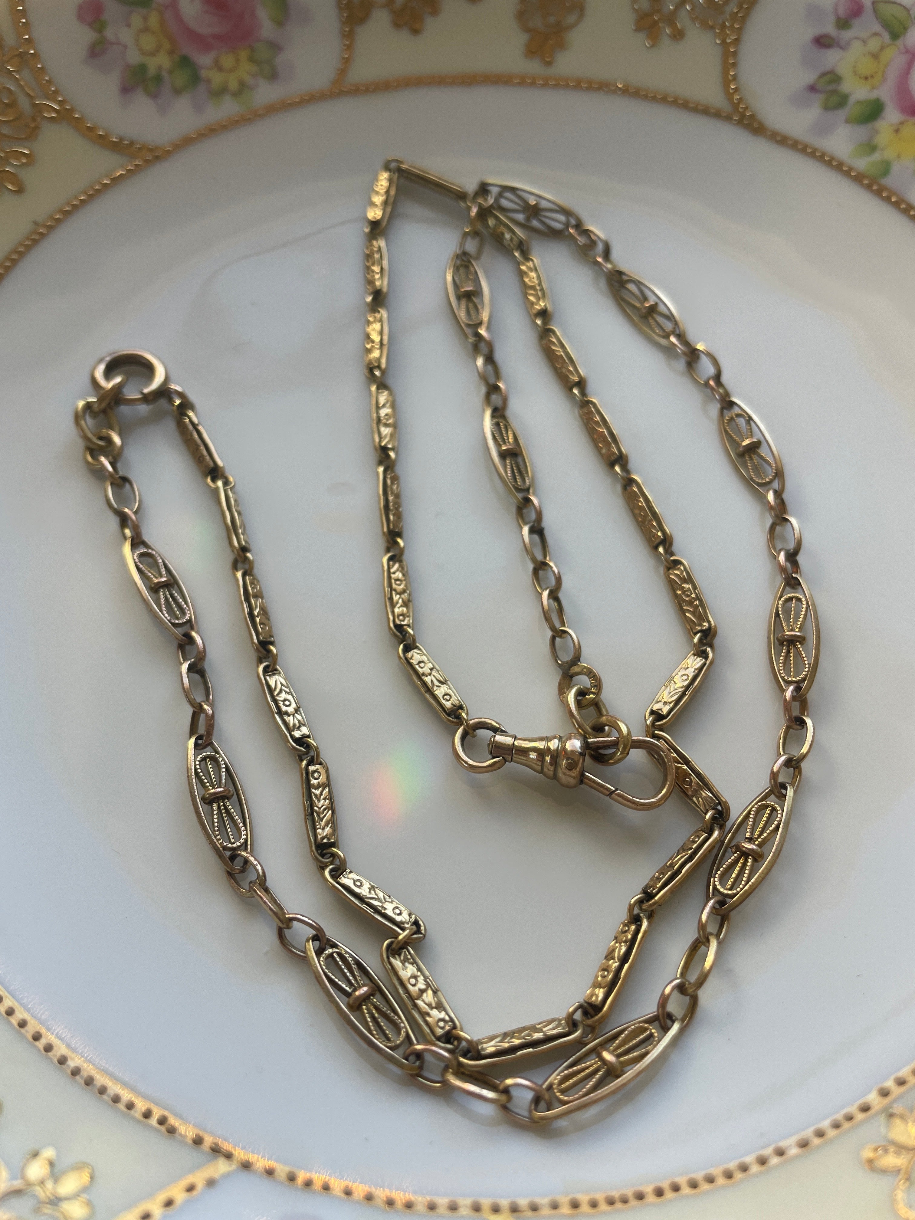 Ornate Link Chain - Gold Filled - Antique – Vintage Paris Jewelry