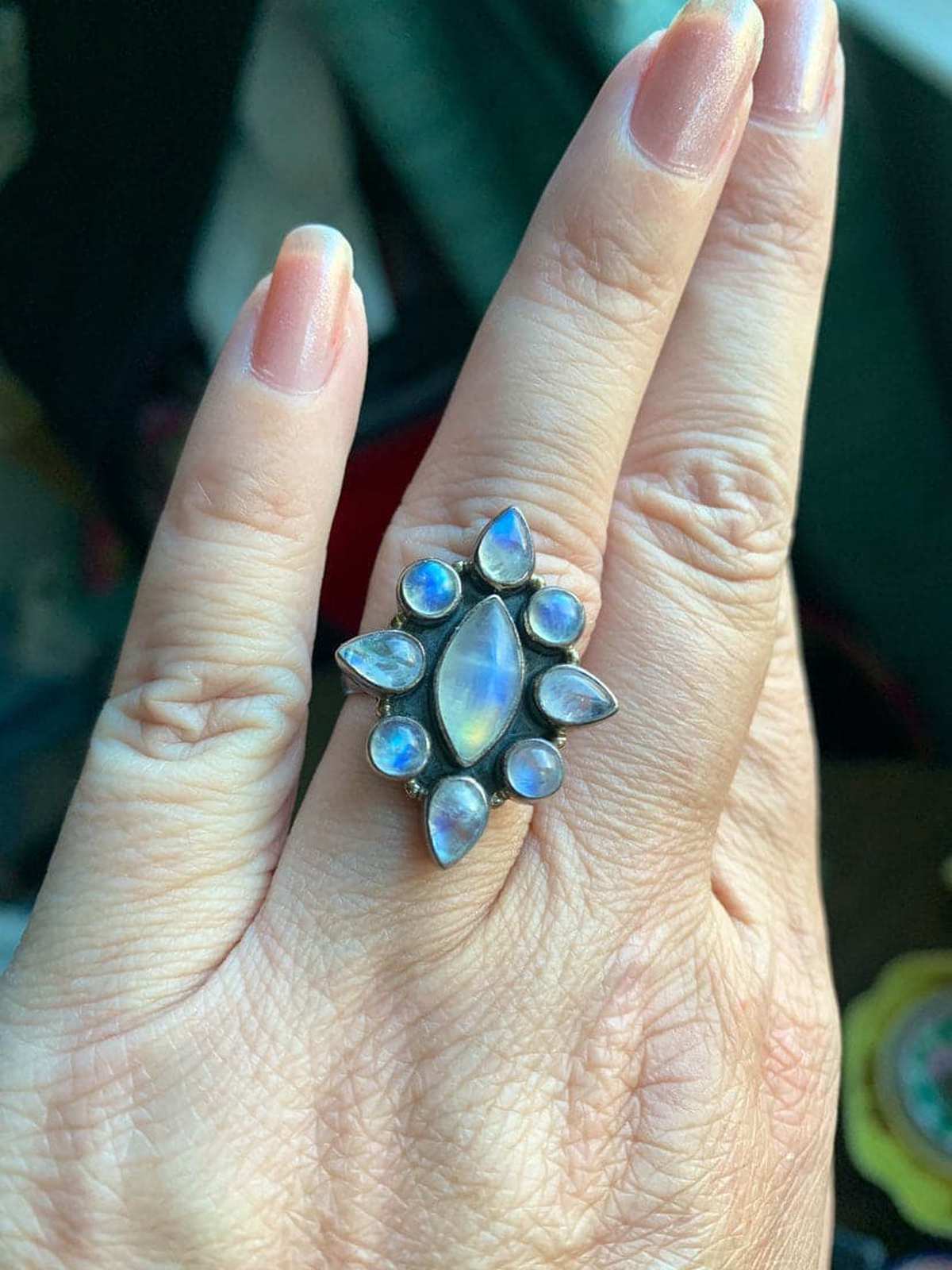 Moonstone Ring - Sterling Silver - Vintage – Vintage Paris Jewelry