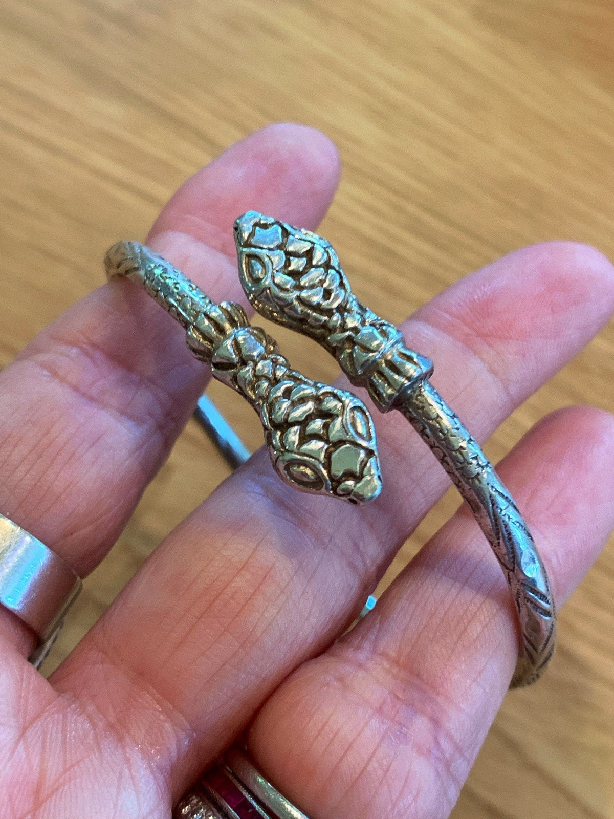 Textured Snake Bangle - Sterling Silver - Vintage – Vintage Paris Jewelry